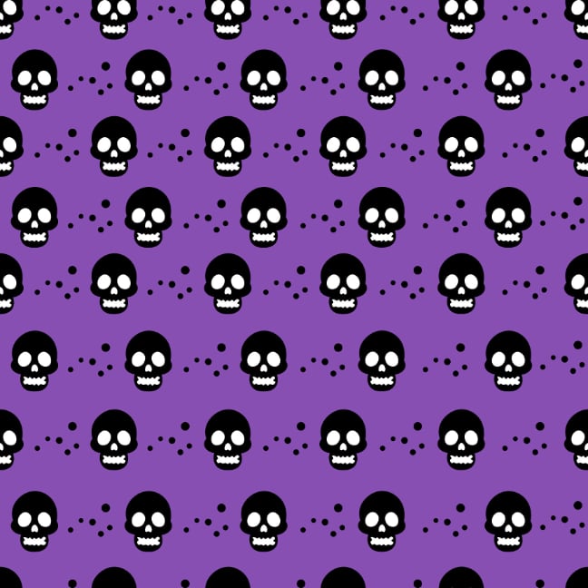 Seasonal Purple Skulls Printed Fabric by the Yard | Fabric on Demand