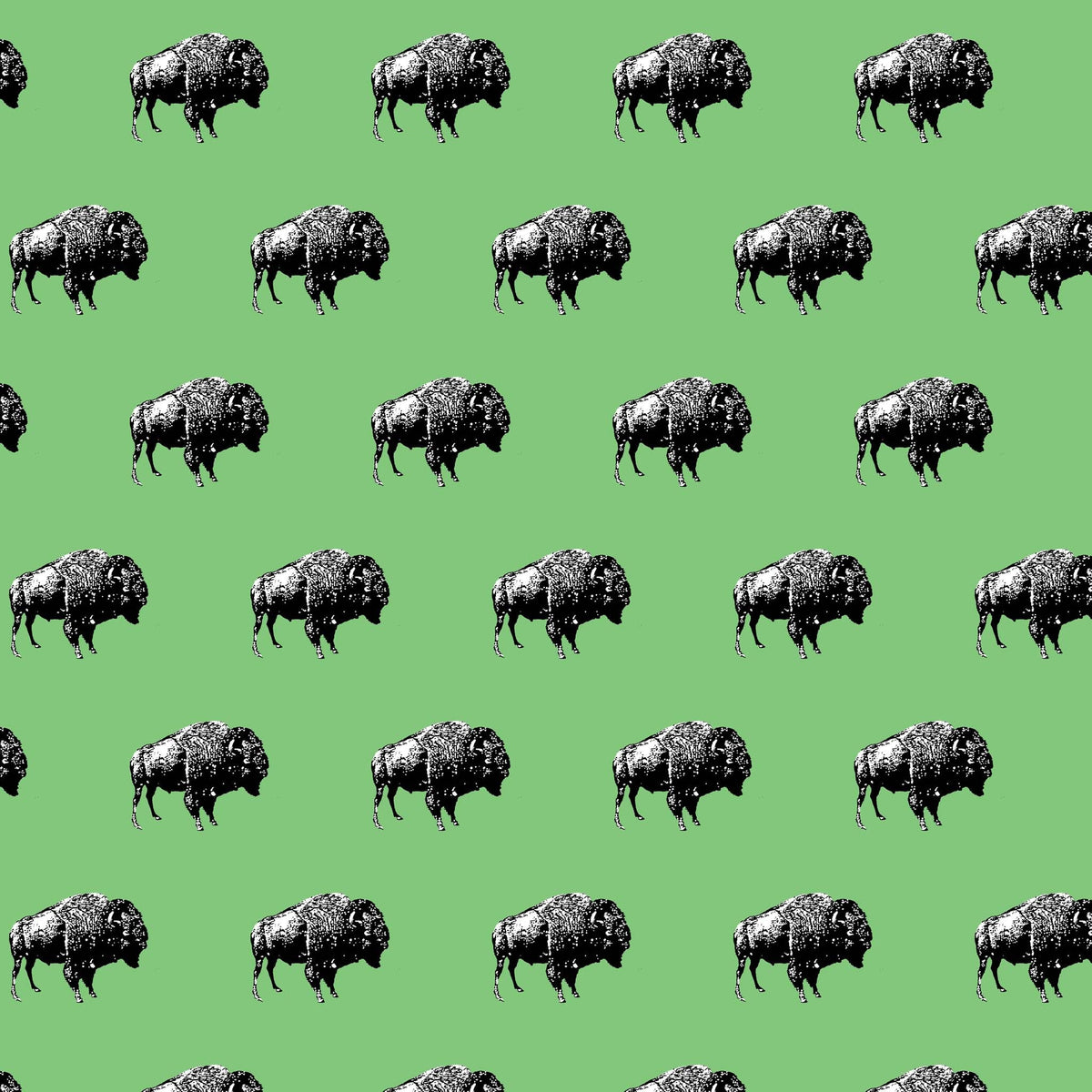 Stamped Buffalo Animal Print Printed Fabric by the Yard | Fabric on Demand