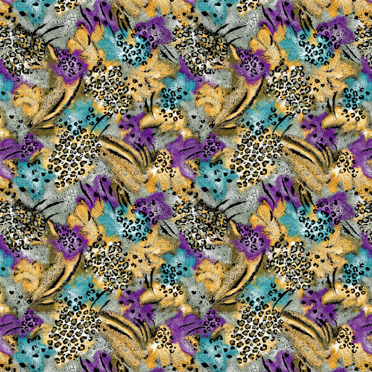 Spray Painted Animal Print Printed Fabric by the Yard | Fabric on Demand
