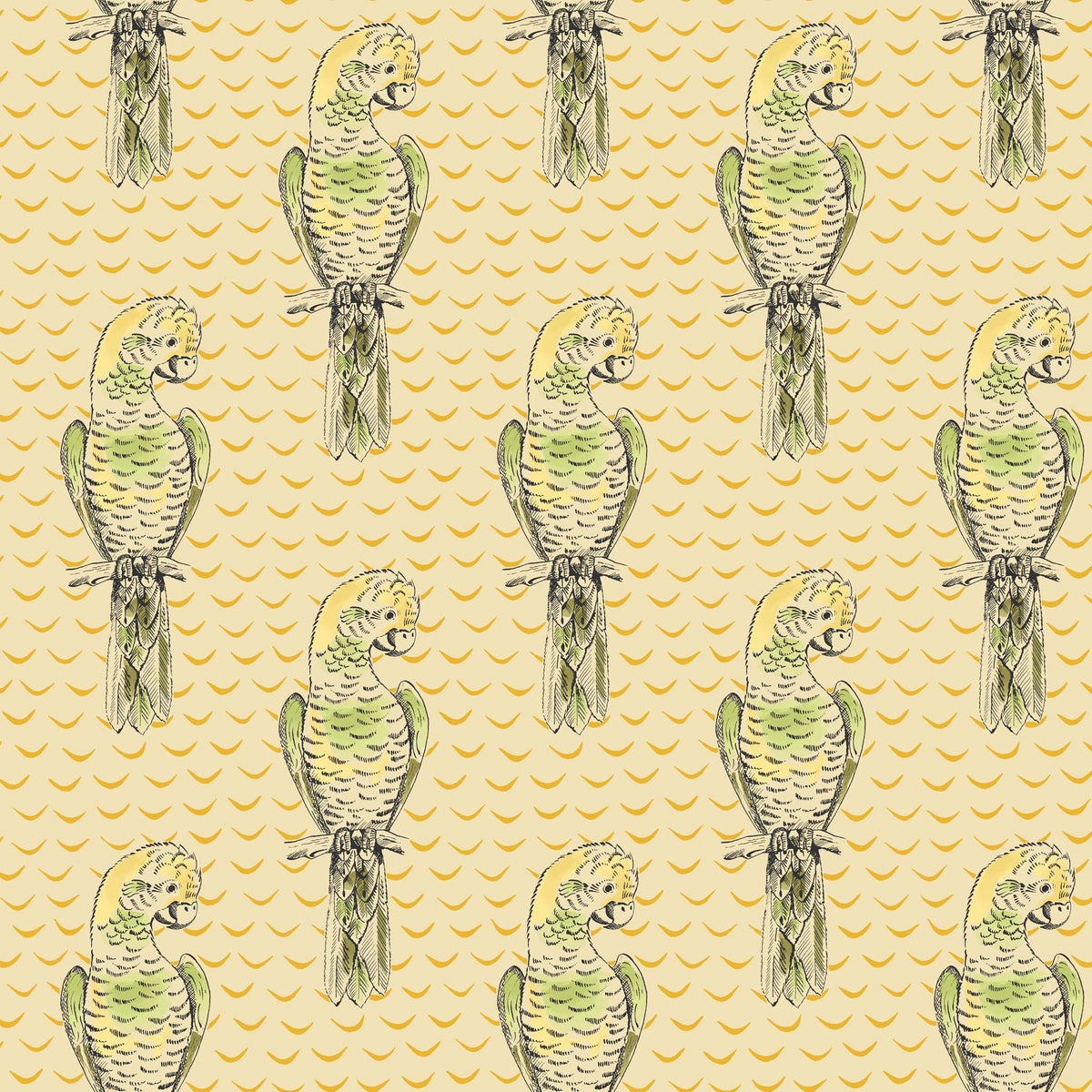 Sunshine Parrot Animal Print Printed Fabric by the Yard | Fabric on Demand