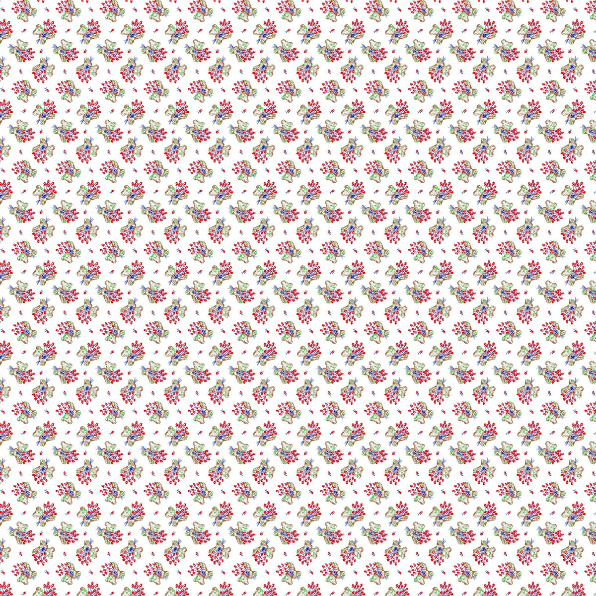 Teddy Beear Roses Animal Print Printed Fabric by the Yard | Fabric on ...