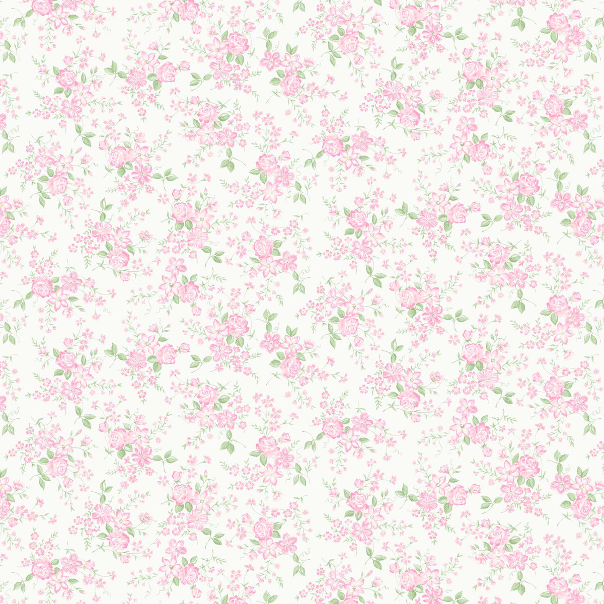 Packed Soft Pink Floral Printed Fabric by the Yard | Fabric on Demand