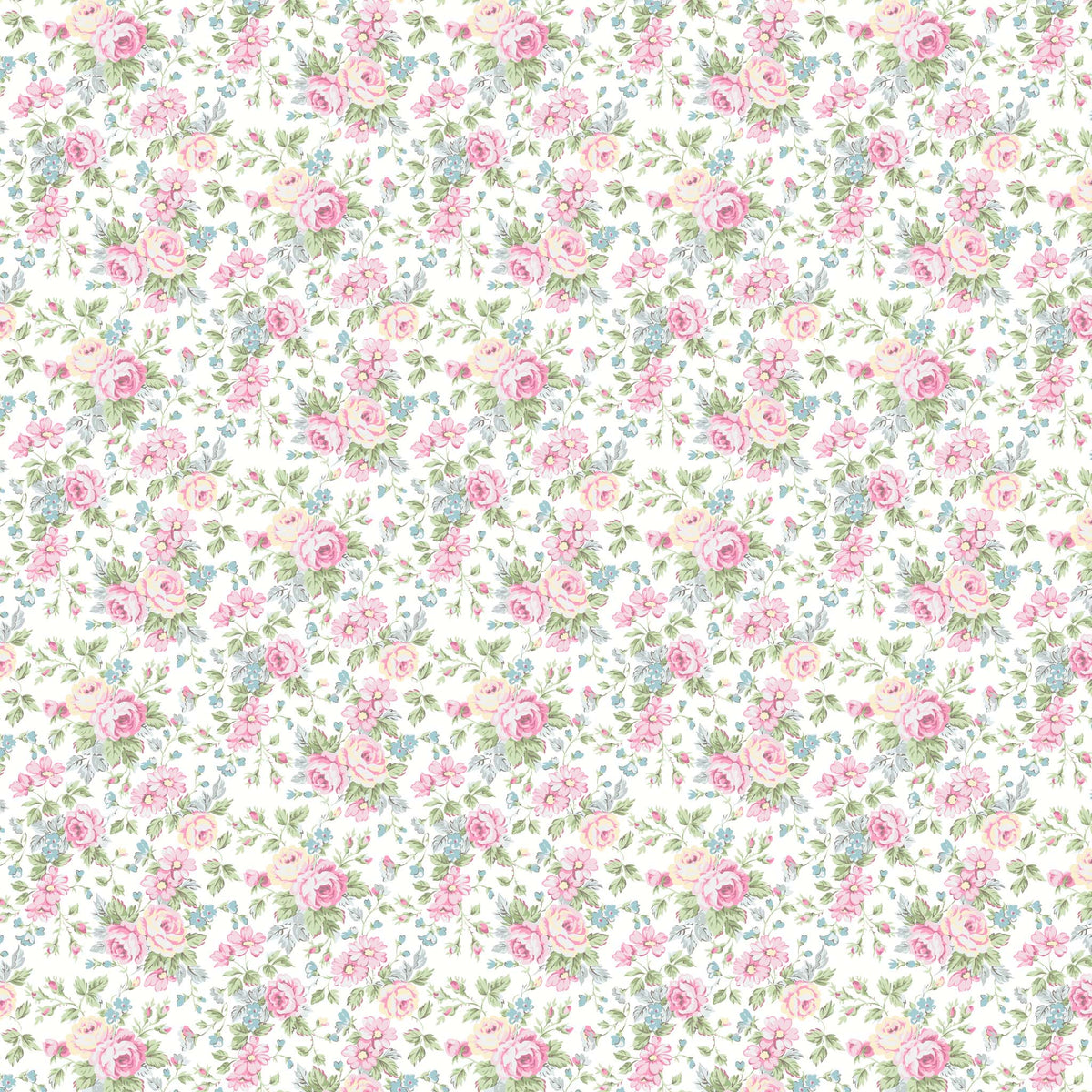 Spring Pastels Floral Printed Fabric by the Yard | Fabric on Demand