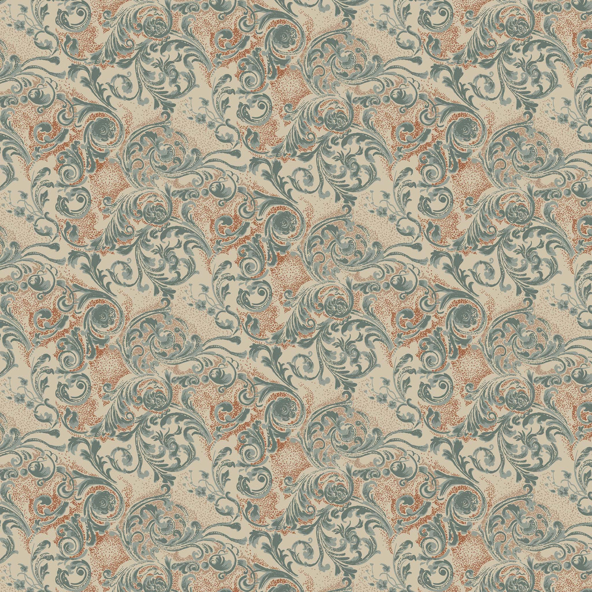 Whimsy Scroll Floral Printed Fabric by the Yard | Fabric on Demand
