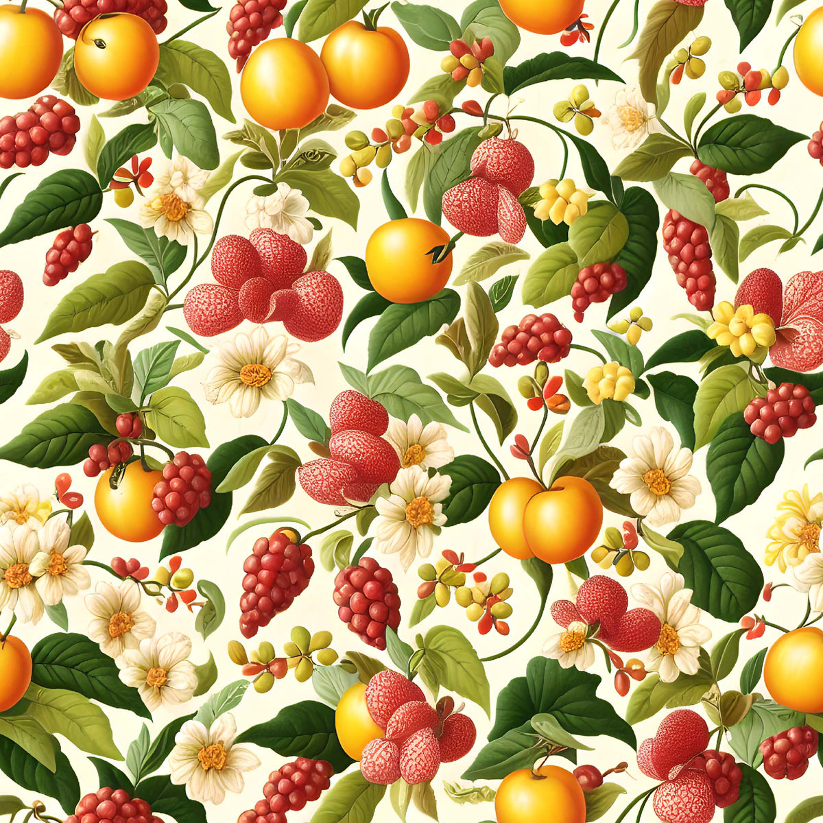 Bold Fruit and Floral Printed Fabric by the Yard | Fabric on Demand
