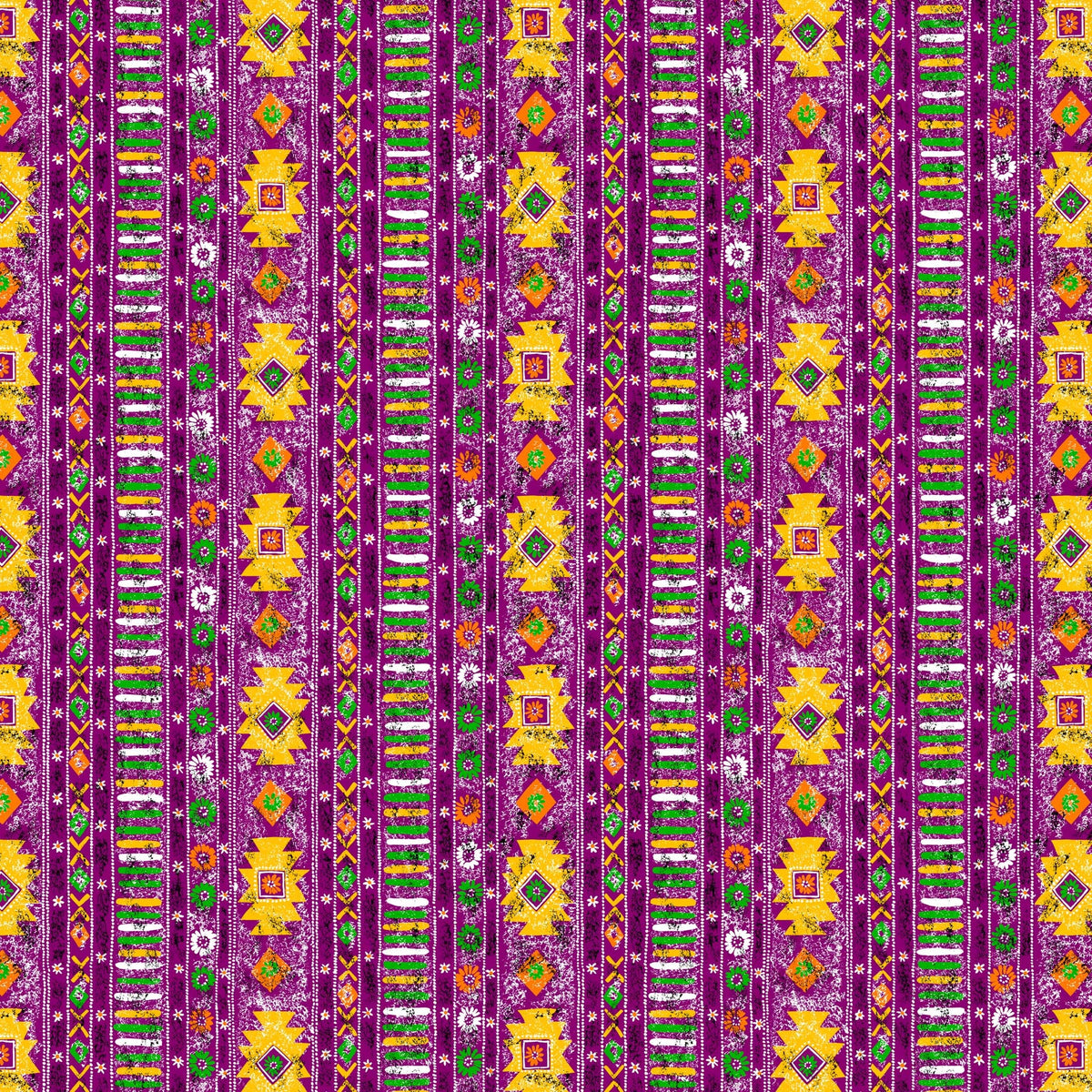 Bright Tribal Stripe Thin Design Printed Fabric by the Yard | Fabric on ...