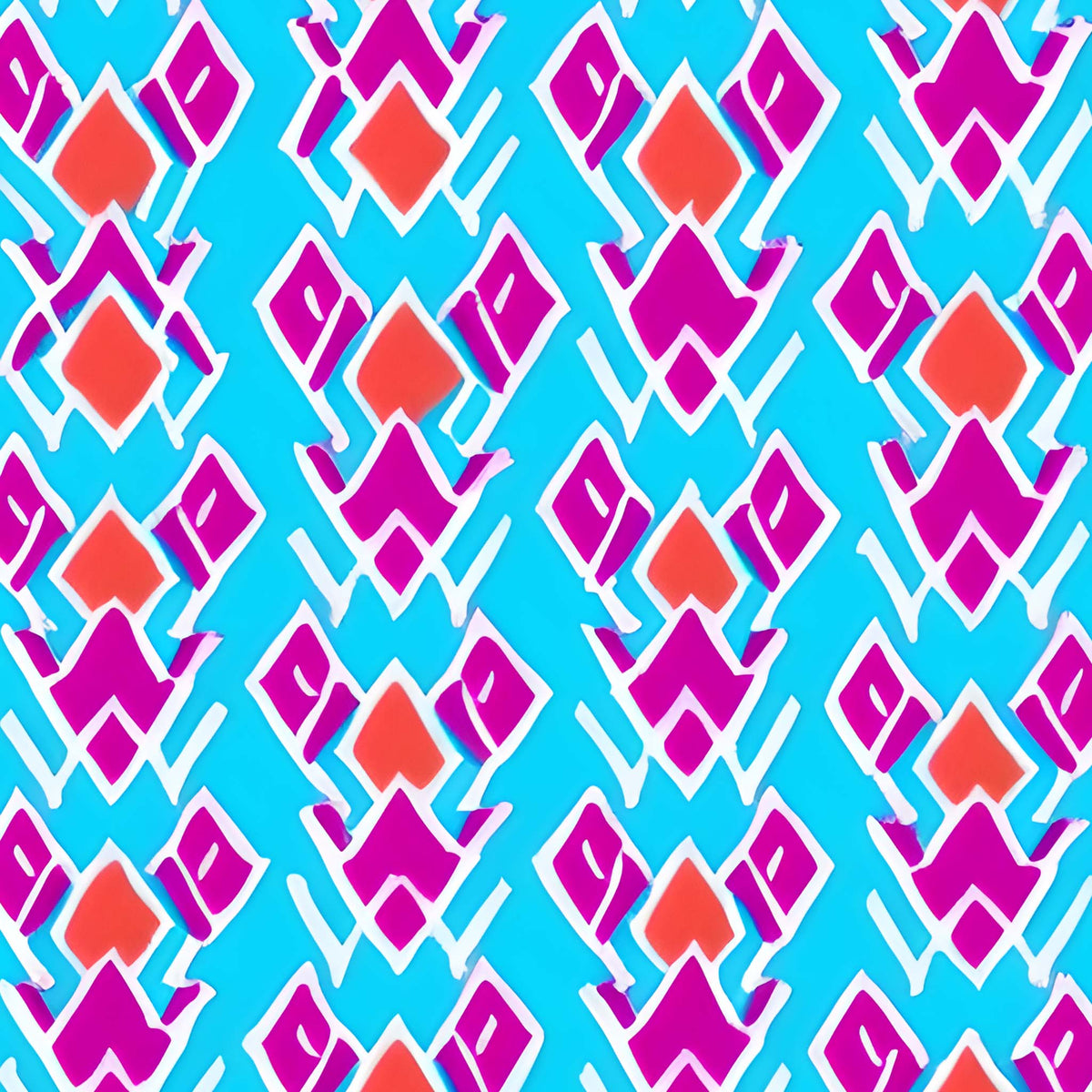 Bright Geo Motif Design Printed Fabric by the Yard | Fabric on Demand