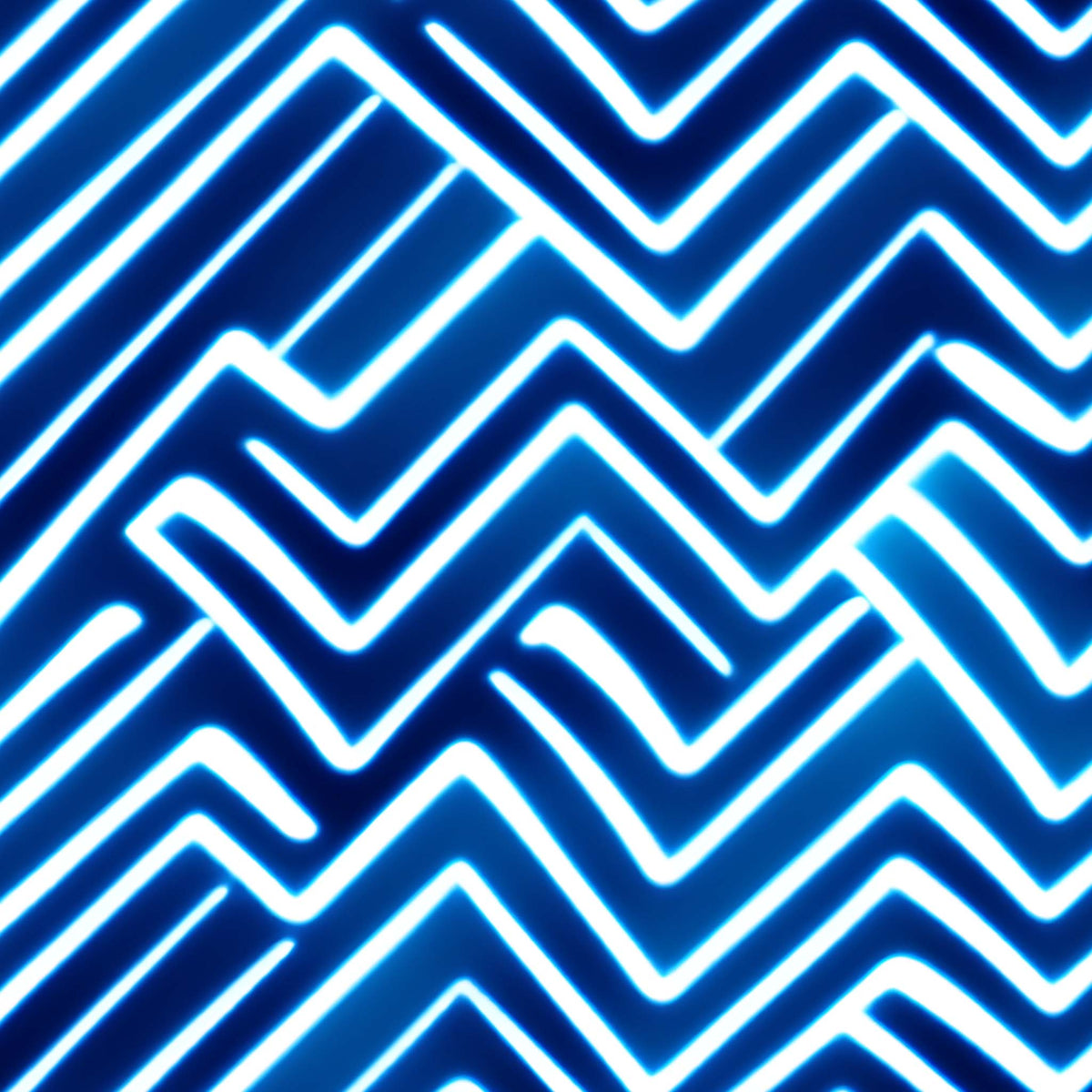 Glowing Blue Chevron Design Printed Fabric by the Yard | Fabric on Demand