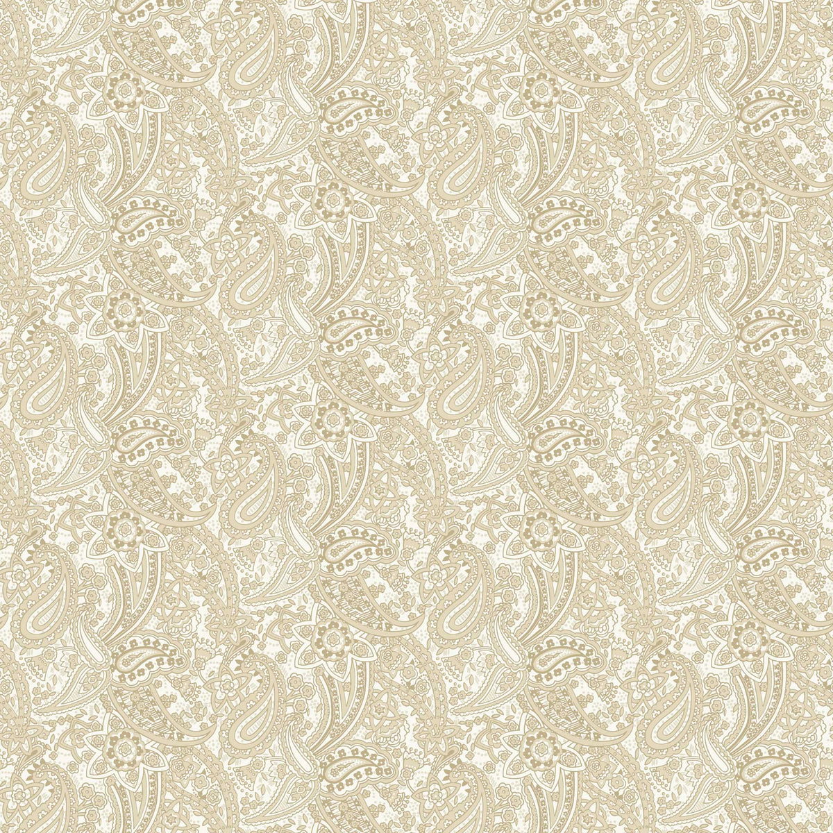 Neutral Tropical Paisley Printed Fabric by the Yard | Fabric on Demand