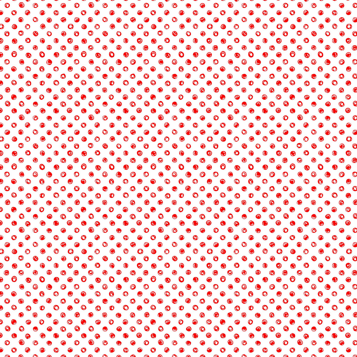Scribbled Red Polka Dot Printed Fabric by the Yard | Fabric on Demand