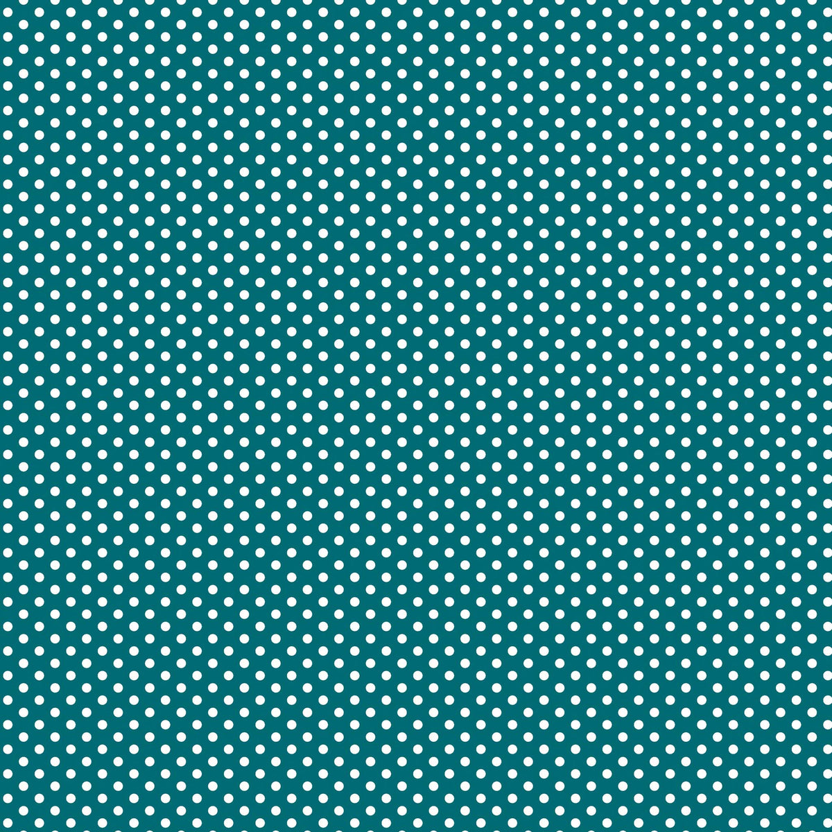 Wide White on Teal Polka Dot Printed Fabric by the Yard | Fabric on Demand