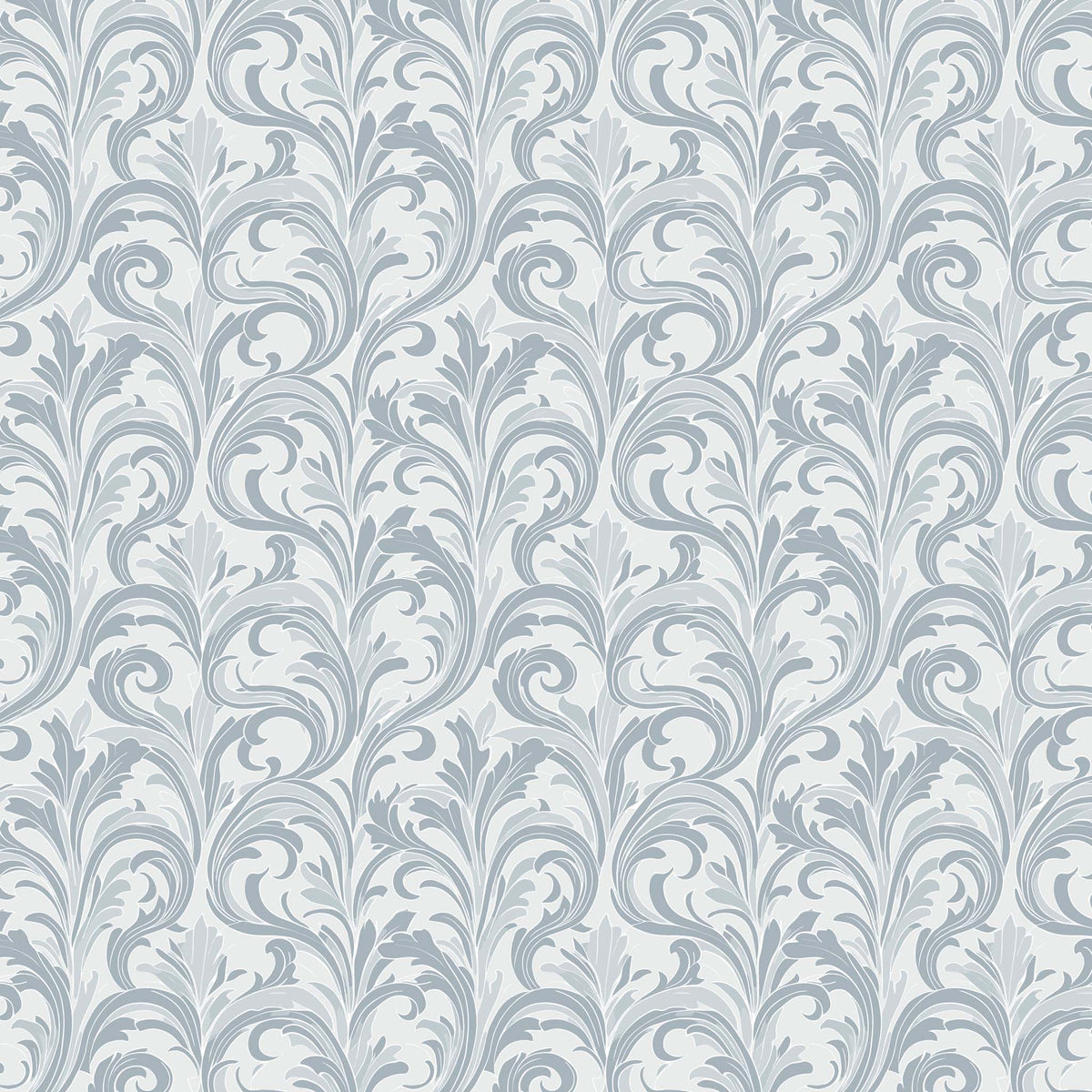 Soft Misty Scroll Printed Fabric by the Yard | Fabric on Demand