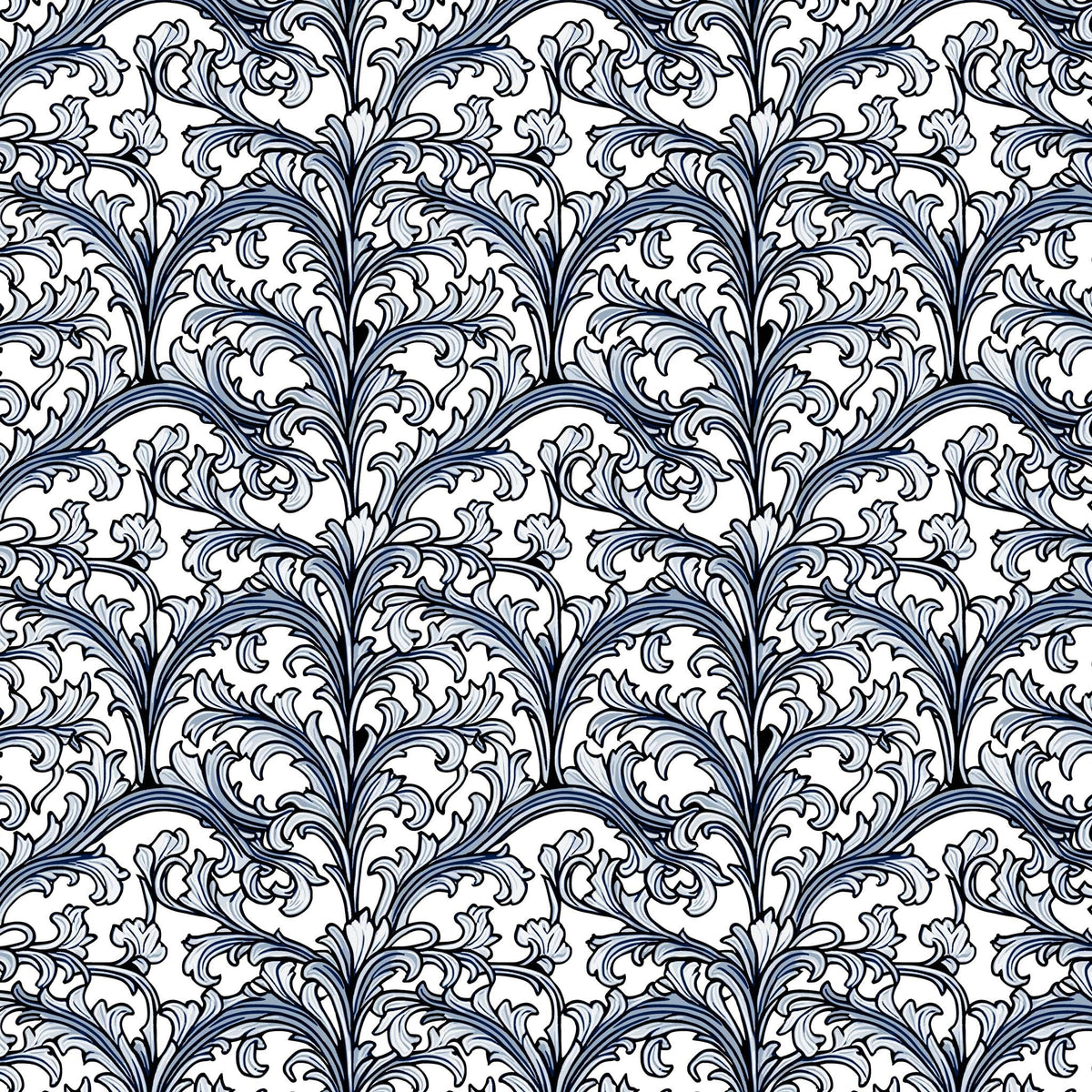 Soft Seaside Scroll Printed Fabric by the Yard | Fabric on Demand
