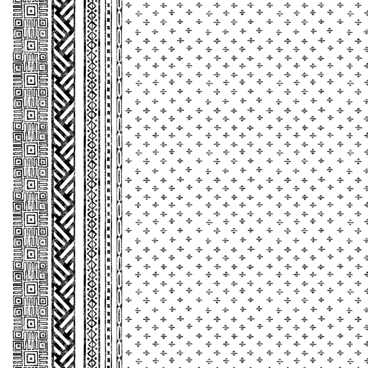 Geomatric Border Stripe Printed Fabric by the Yard | Fabric on Demand