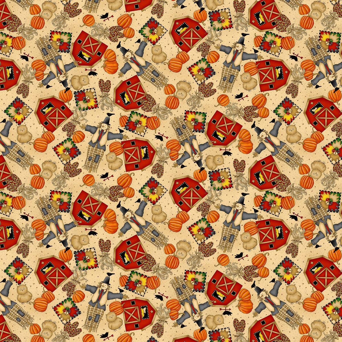 Seasonal Fall Quilt Printed Fabric by the Yard | Fabric on Demand